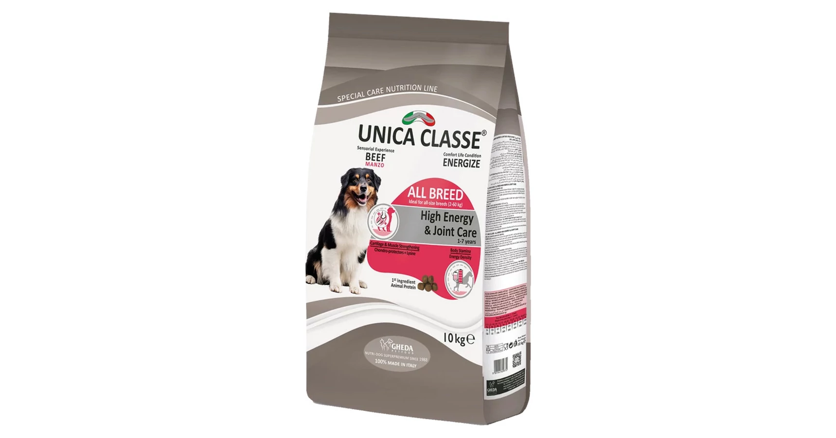 Gheda Unica Classe Adult All Breeds High Energy 10kg - Gheda kutyatápok